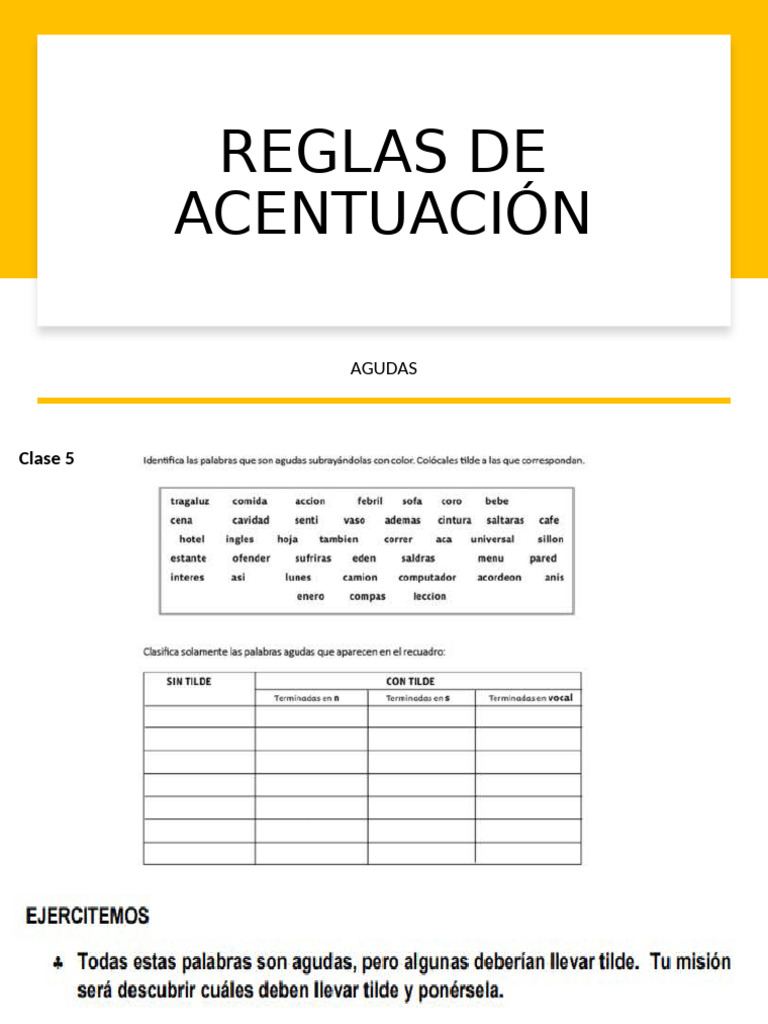 Acentuación de Agudas | PDF