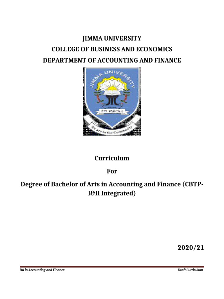 BA in Accounting and Finance Curriculum | PDF | Audit | Accounting