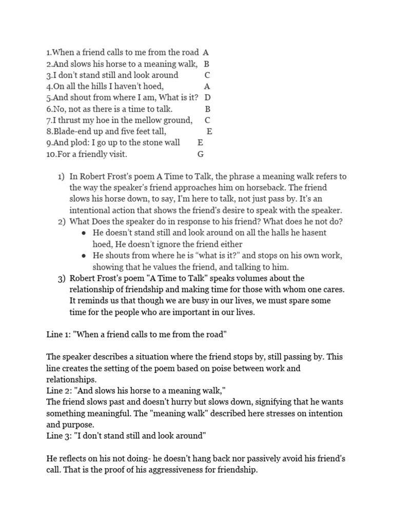 A Time To Talk by Robert Frost | PDF