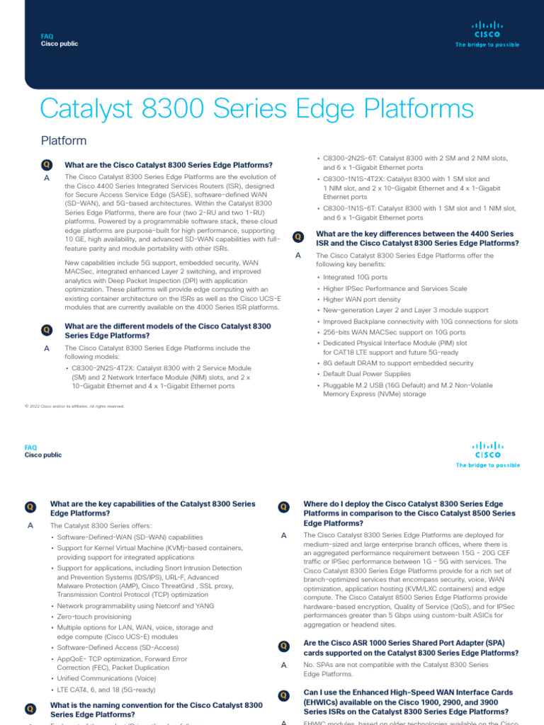 Cisco Catalyst 8300 Series Overview | PDF | Solid State Drive | Power ...