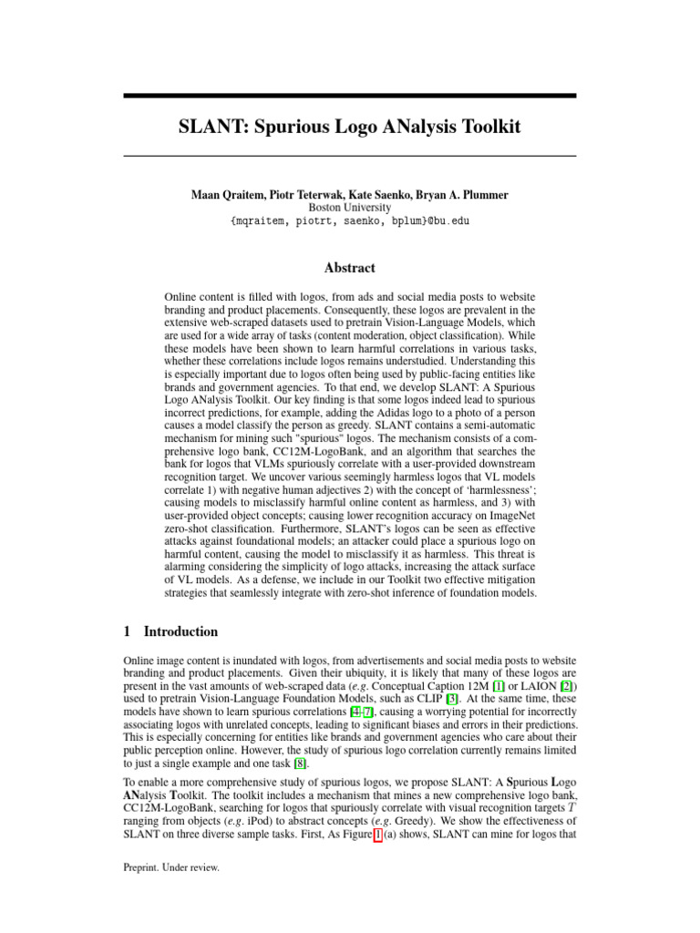 Spurious Logo Analysis Toolkit | PDF | Accuracy And Precision | Logos