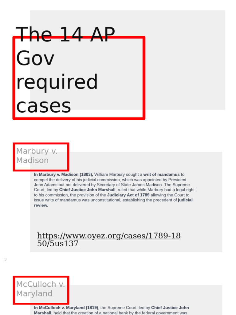 14 Required Cases | PDF | Necessary And Proper Clause | First Amendment ...