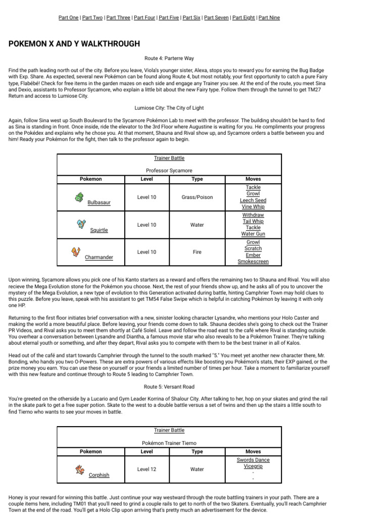 Pokemon X and Y - Full Walkthrough2 | PDF | Pokémon | Video Games