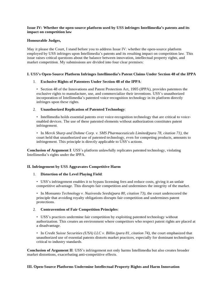 Issue IV Orals | PDF | Patent | Intellectual Property
