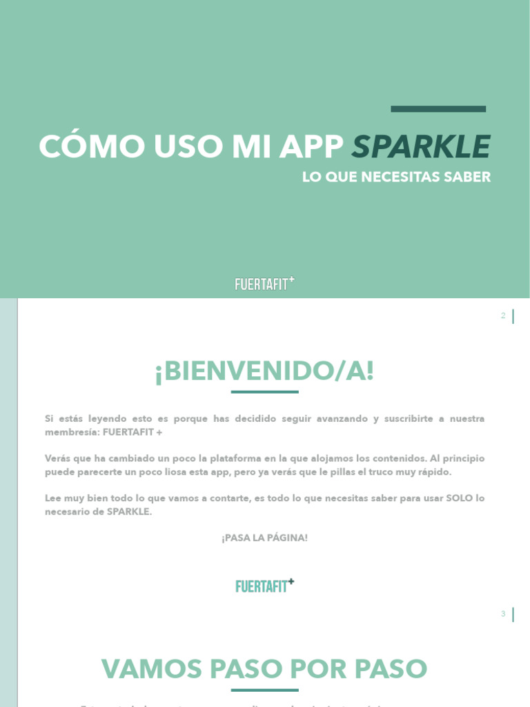 Guía de Uso para Sparkle y FUERTAFIT+ | PDF | Aplicación movil ...