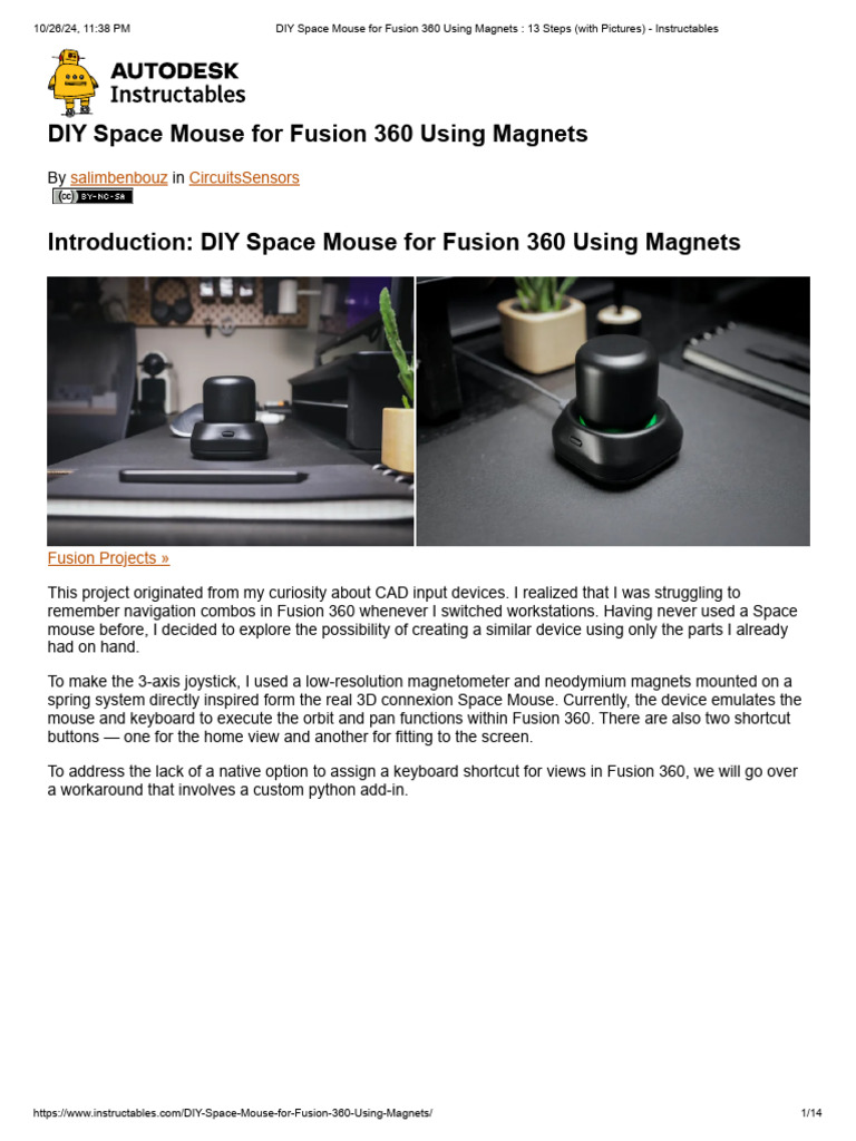 DIY Fusion 360 Space Mouse Guide | PDF | 3 D Printing | Arduino