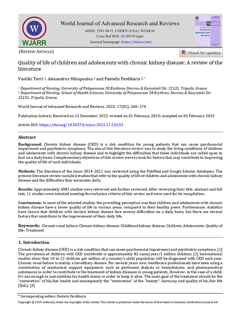 Wjarr 2023 0153 PDF | PDF | Chronic Kidney Disease | Medicine