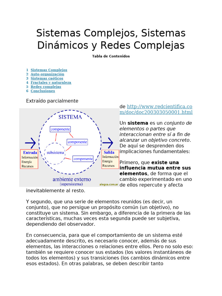 Sistemas Complejos | PDF | Teoría del caos | Fractal