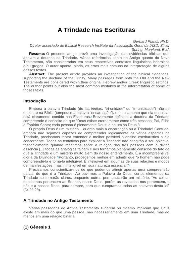 A_Trindade_nas_Escrituras | PDF | Trindade | Logos (cristianismo)
