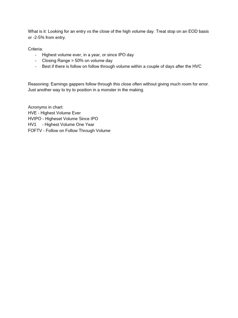 High Volume Close - Gappers | PDF