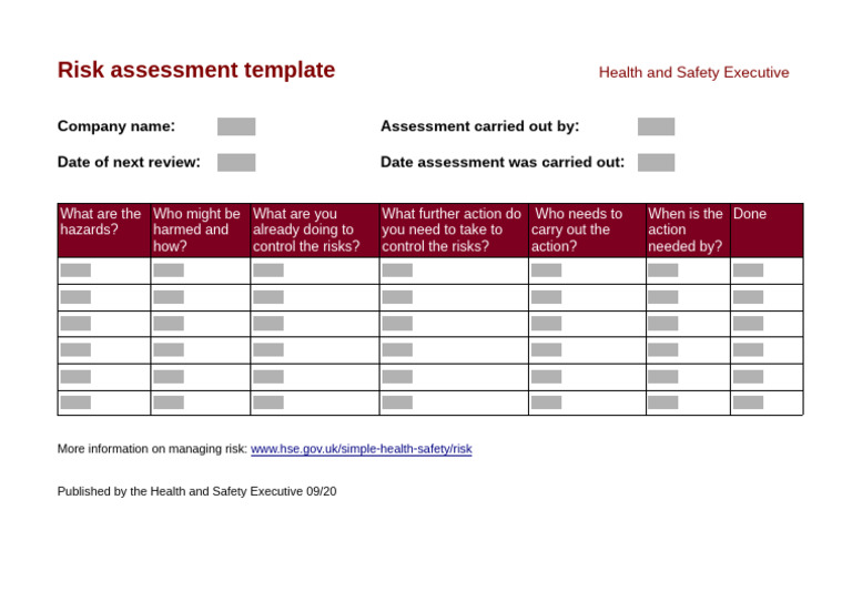 Risk Assessment Template 3 | PDF