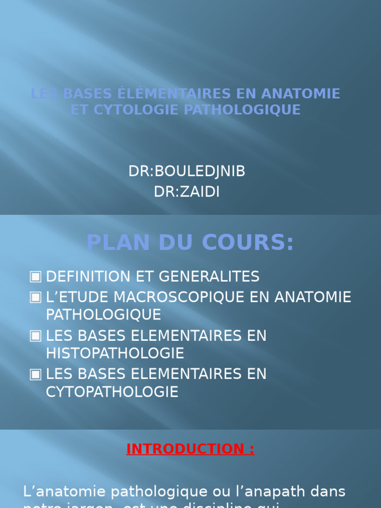 Bases de l'anatomie pathologique | PDF