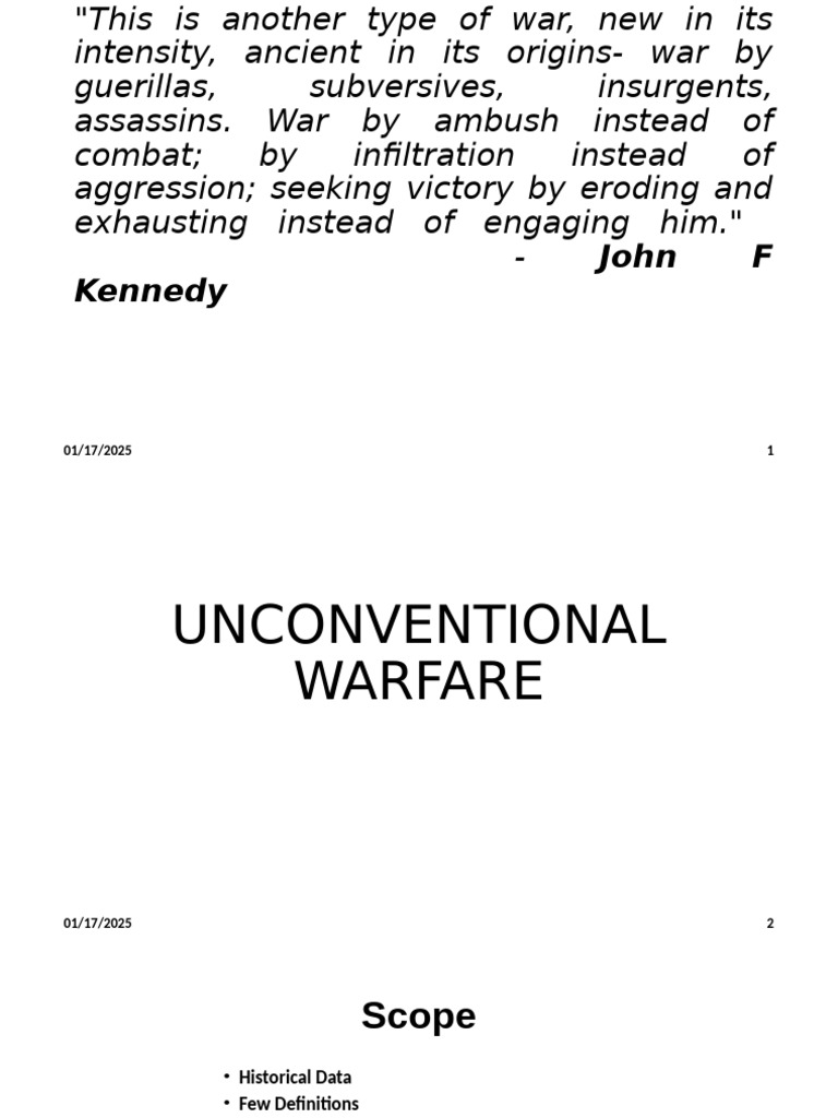 Unconventional Warfare Overview Guide | PDF | Guerrilla Warfare ...