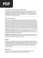 Instruments of Exchange | PDF | Cheque | Payments