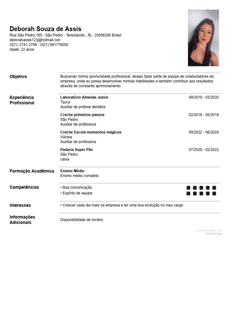 Currículo - Deborah | PDF