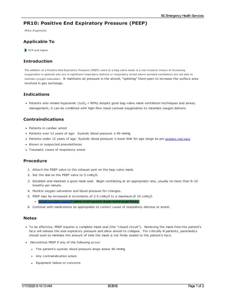 Informacion Valvula Peep | PDF | Clinical Medicine | Respiratory System