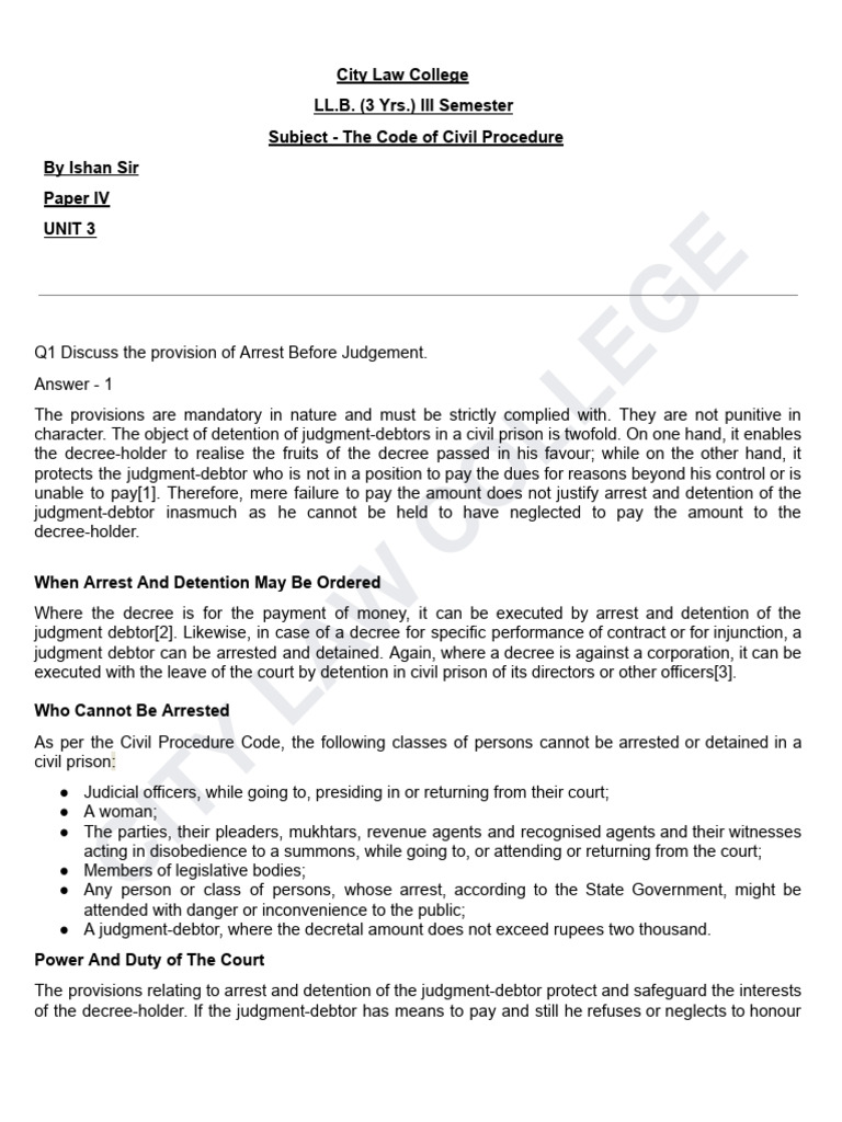 CPC III SEM by Ishan Sir | PDF | Lawsuit | Injunction