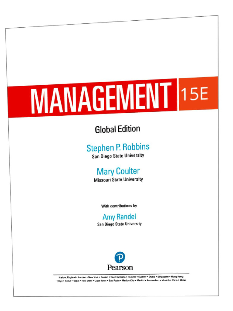 Management - 15E: Stephen P. Robbins Mary Coulter | PDF