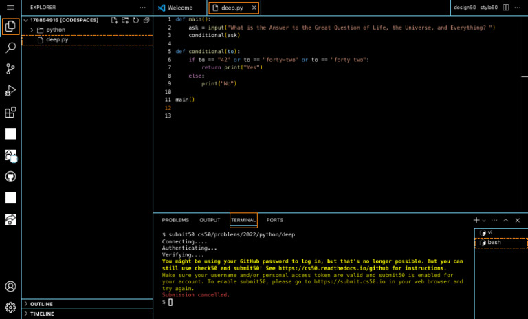 Deep - Py - 178854915 (Codespaces) - Visual Studio Code | PDF