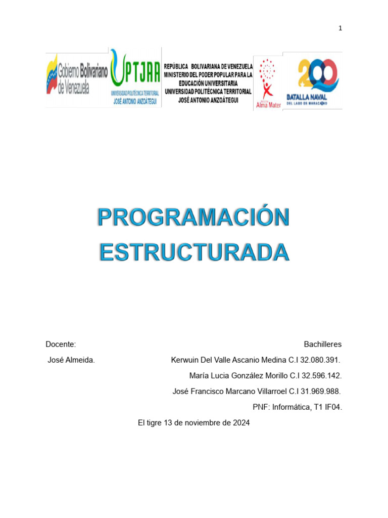 Programación Estructurada | PDF | Flujo de control | Programa de ...
