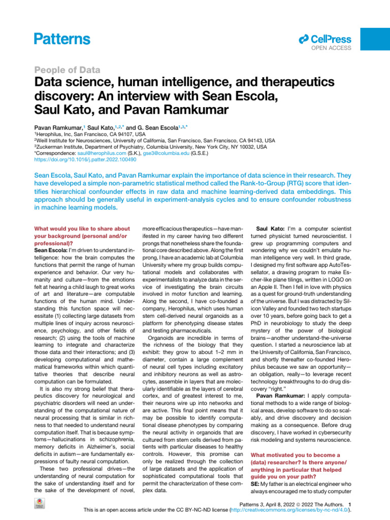Data Science, Human Intelligence, and Therapeutics | PDF | Data Science ...