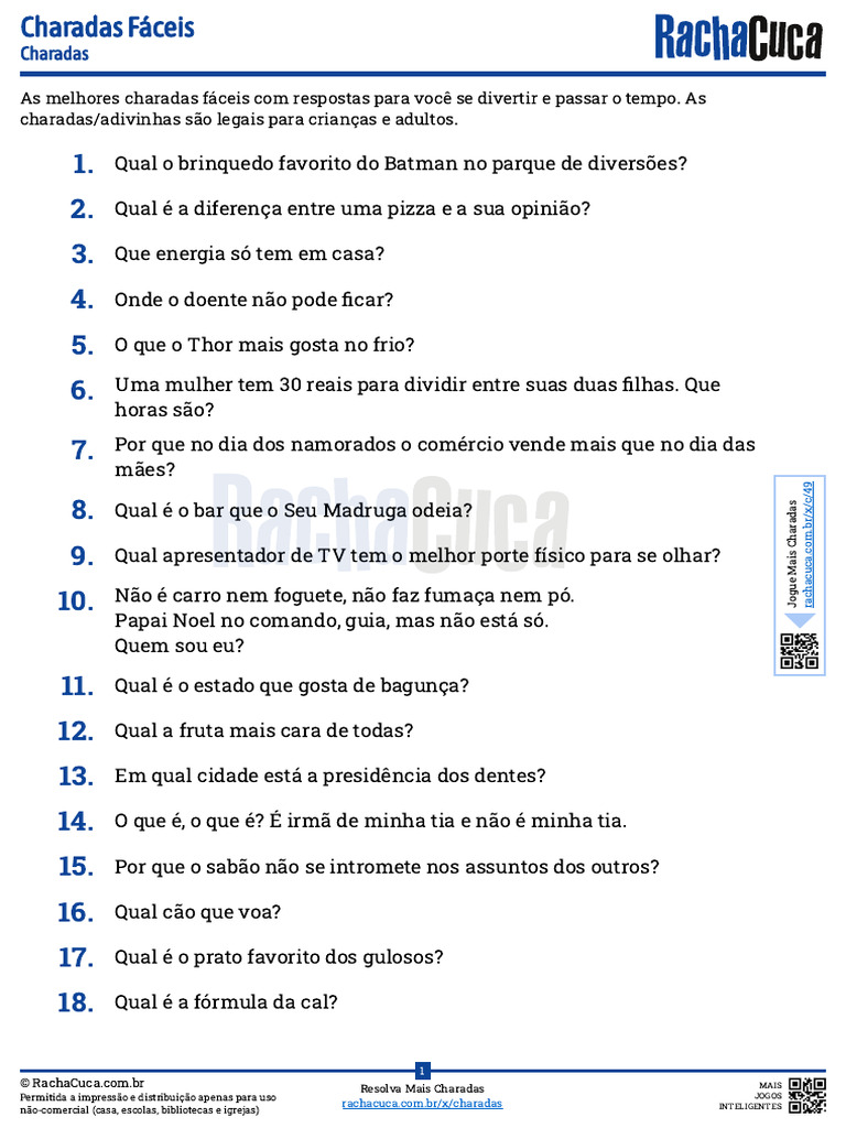 Charadas Fáceis para Todas as Idades | PDF