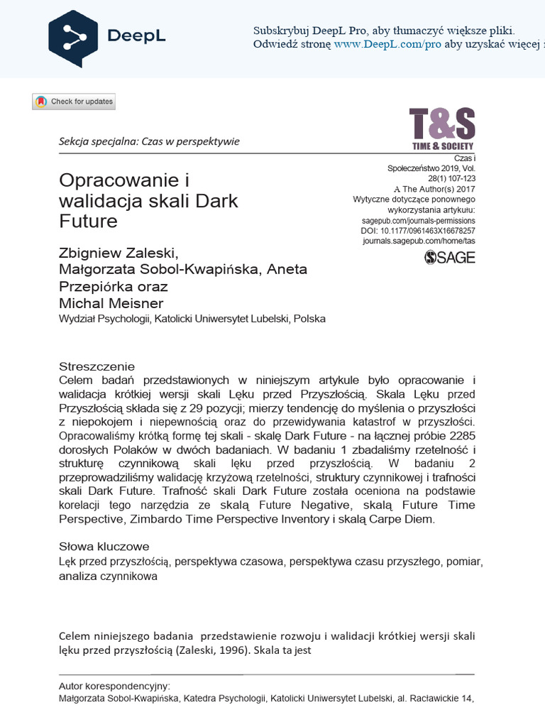 PL_Development and validation of the Dark Future scale | PDF