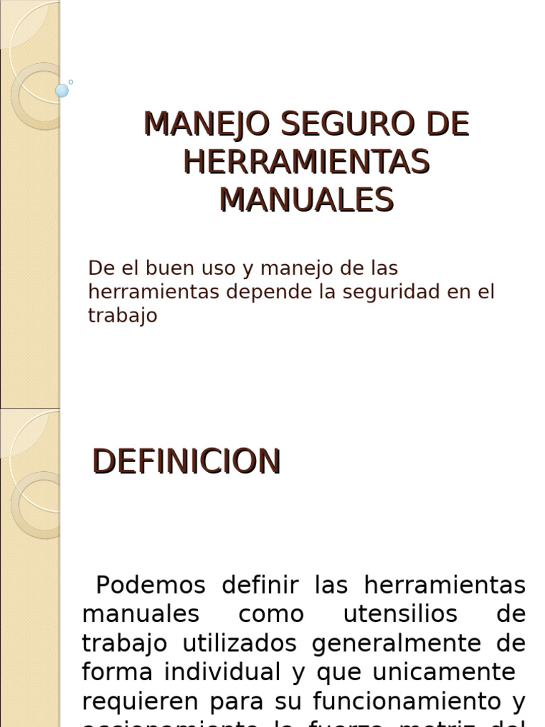 MANEJO SEGURO DE HERRAMIENTAS MANUALES | PDF | Herramientas | Tornillo MANEJO SEGURO DE HERRAMIENTAS MANUALES | PDF | Herramientas | Tornillo