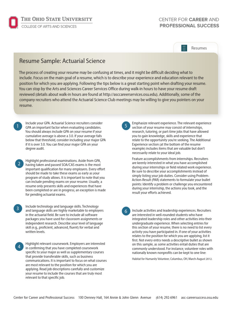 Actuarial Science Resume Sample v_040218_0 | PDF | Résumé | Actuary