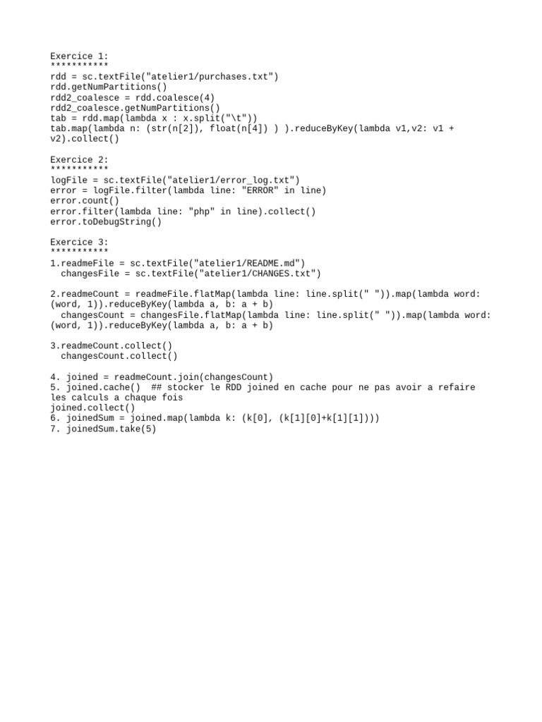 Correction Atelier RDD | PDF