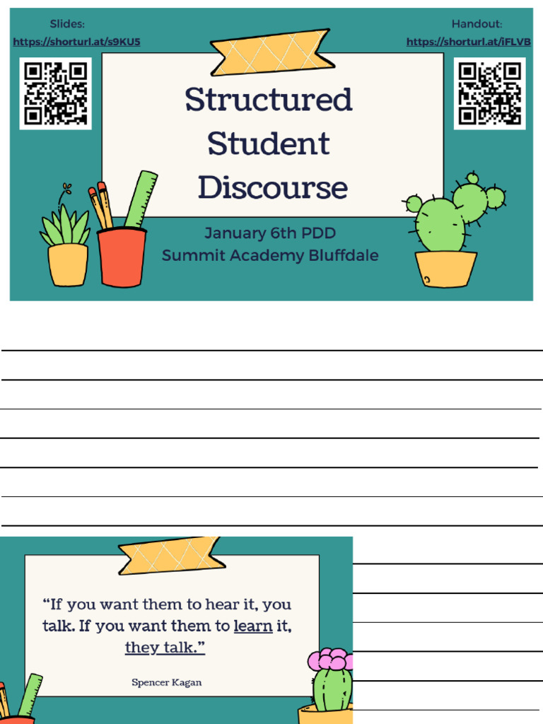 Academic Student Discourse PD Handout (1) | PDF | Learning | Human ...