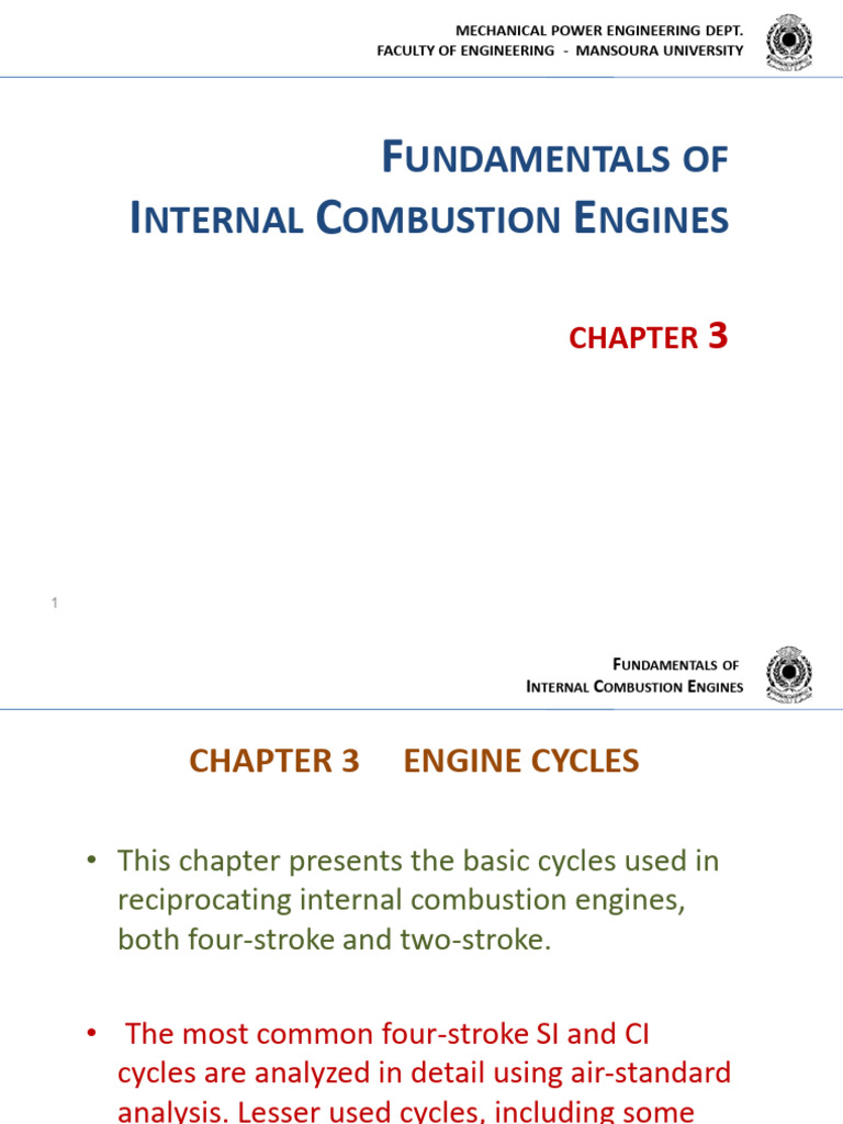 Ch 3 Engine Cycles Pdf Internal Combustion Engine Engines