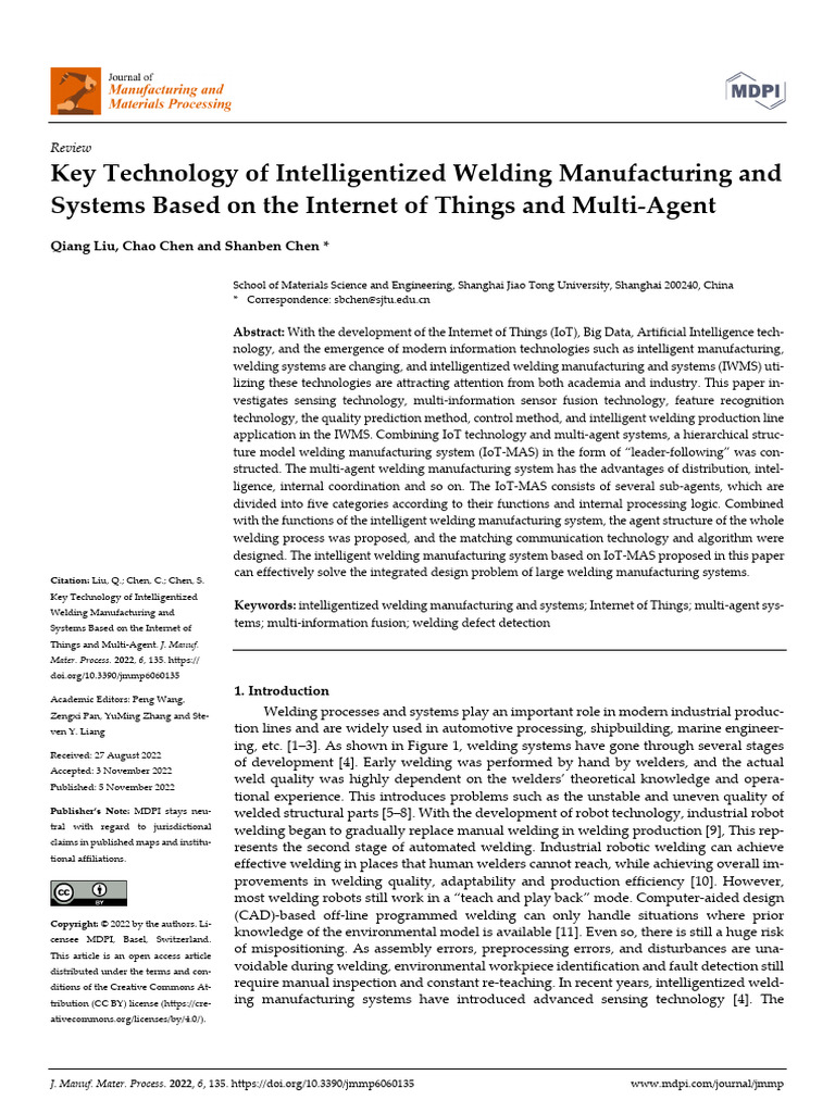 Key Technology of Intelligentized Welding Manufact | PDF | Internet Of ...