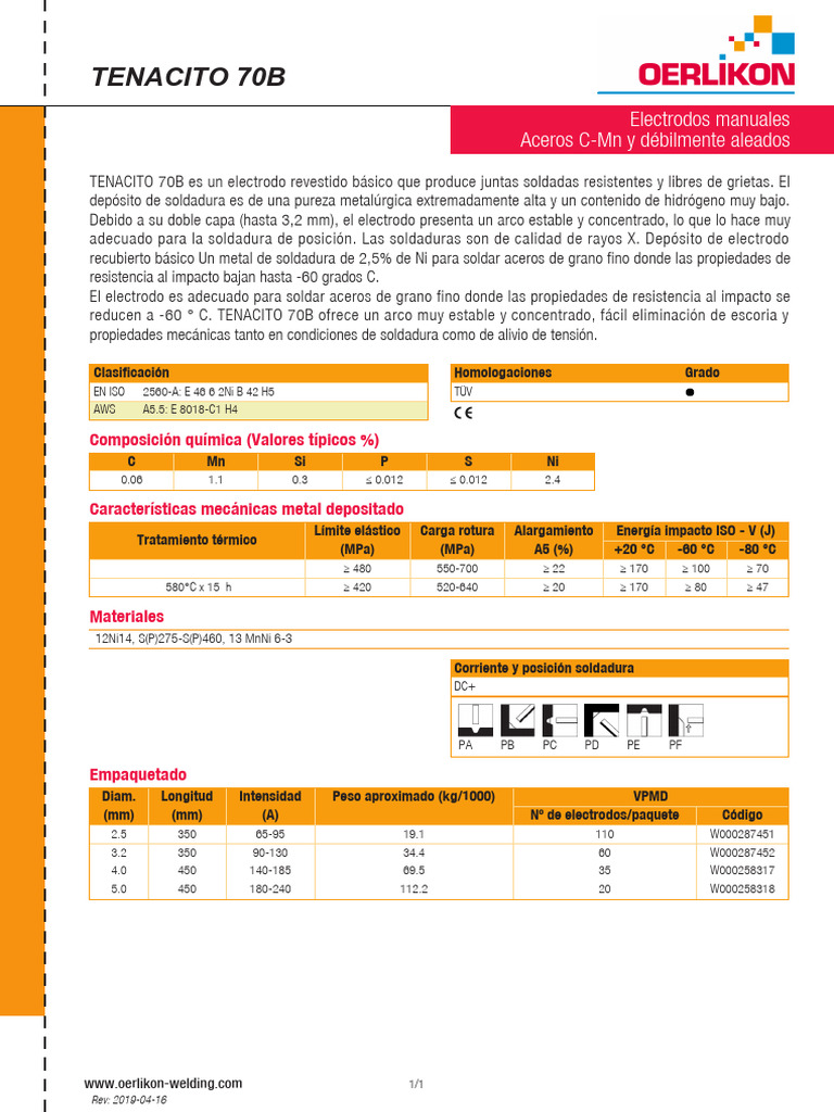 Electrodo TENACITO 70B: Soldadura Resistente | PDF | Soldadura ...