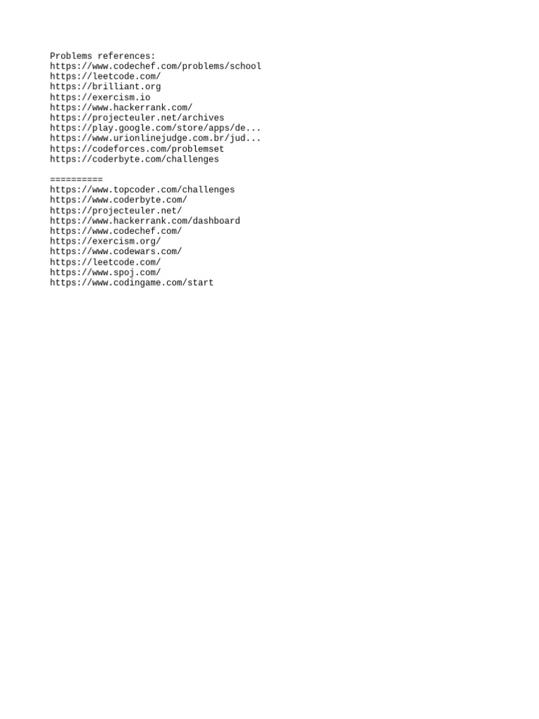 Problems References | PDF