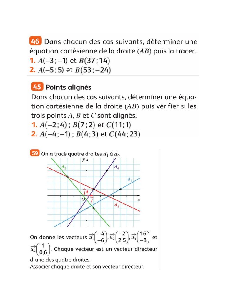 Exercice Equation Droite | PDF