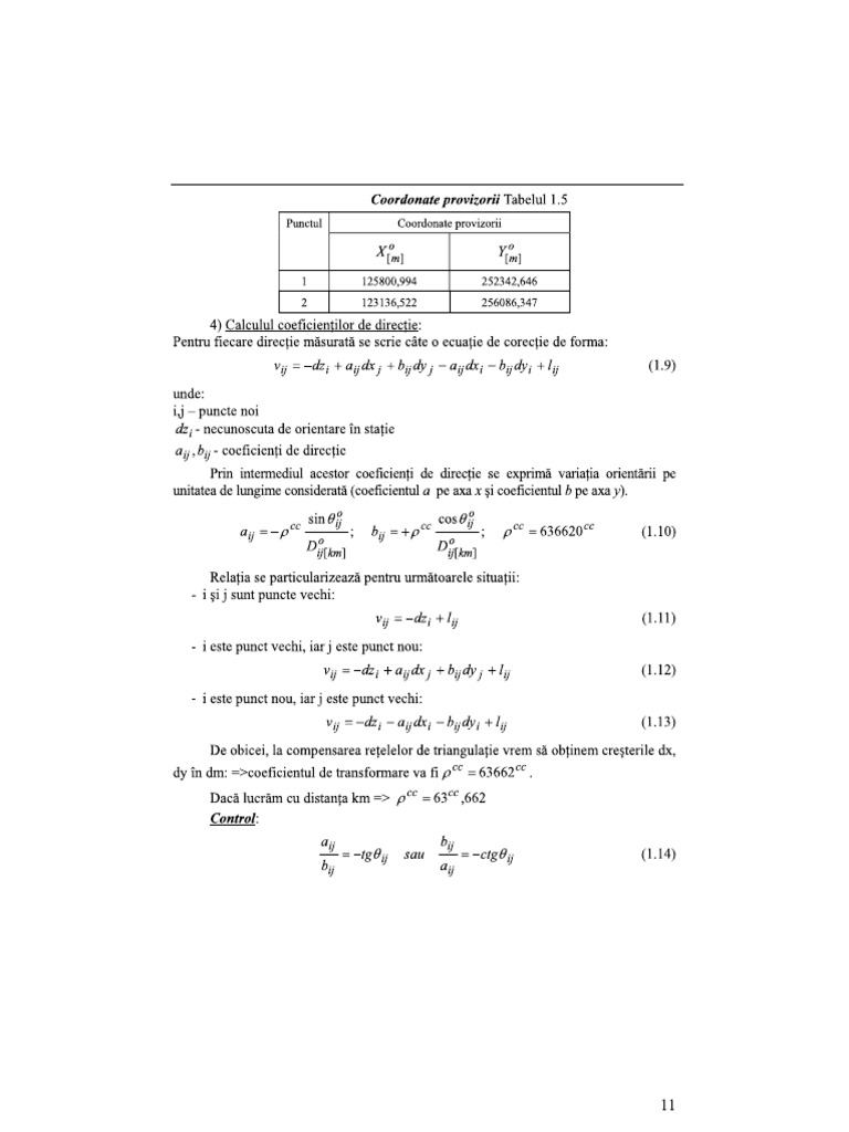 Continuare Prelucrarea Observatiilor Dintr-o Retea de Triangulatie Prin ...