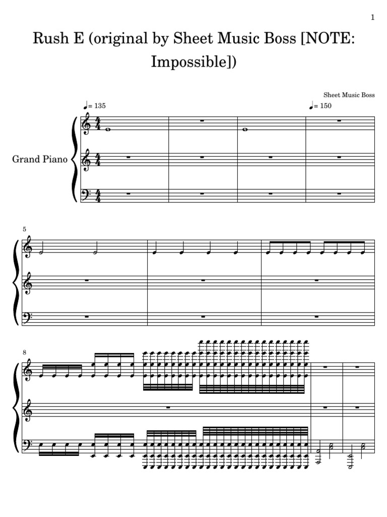 Rush E (Original by Sheet Music Boss (NOTE - Impossible) ) | PDF