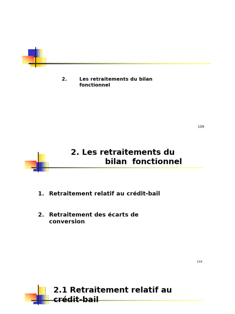 Retraitements Du Bilan Fonctionnel | PDF | Bilan comptable | Prêts