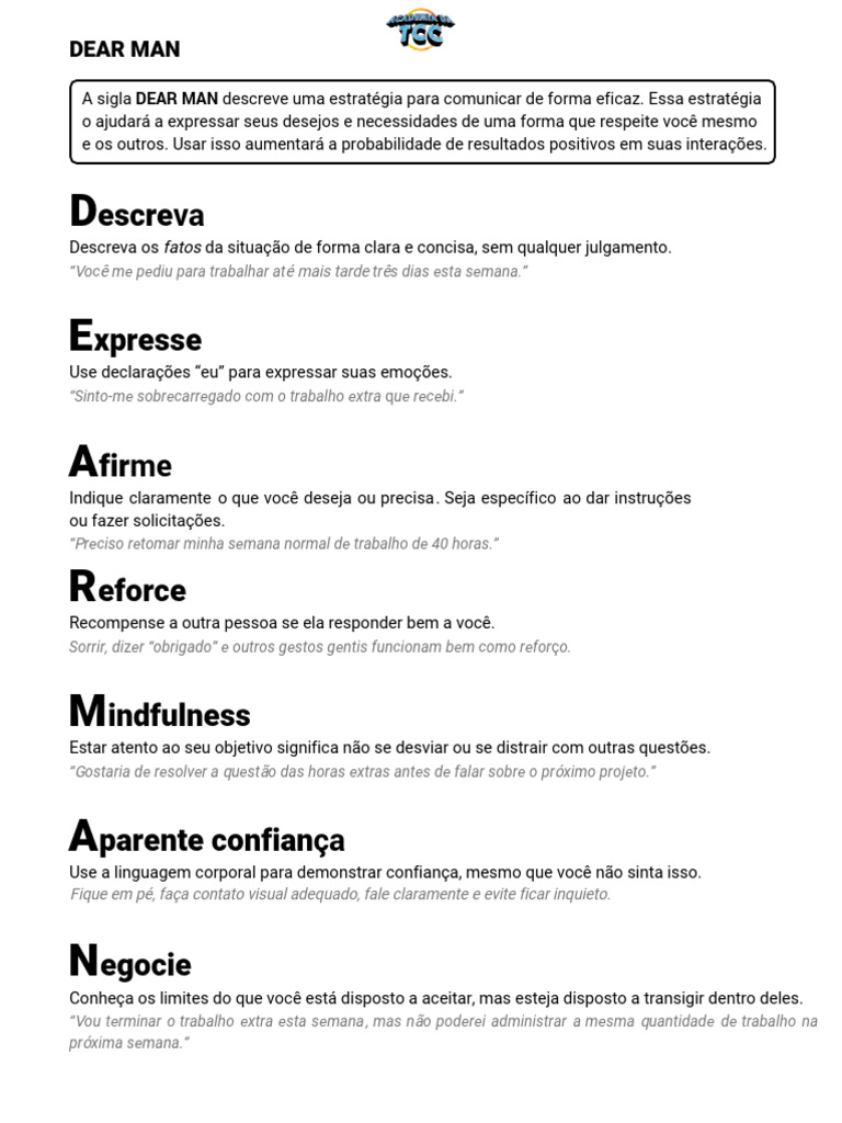 Dear Man - DBT | PDF