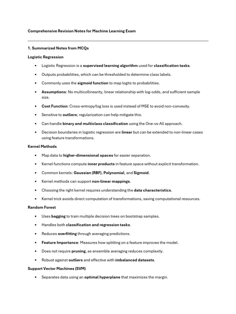 MCQ | PDF | Support Vector Machine | Algorithms And Data Structures