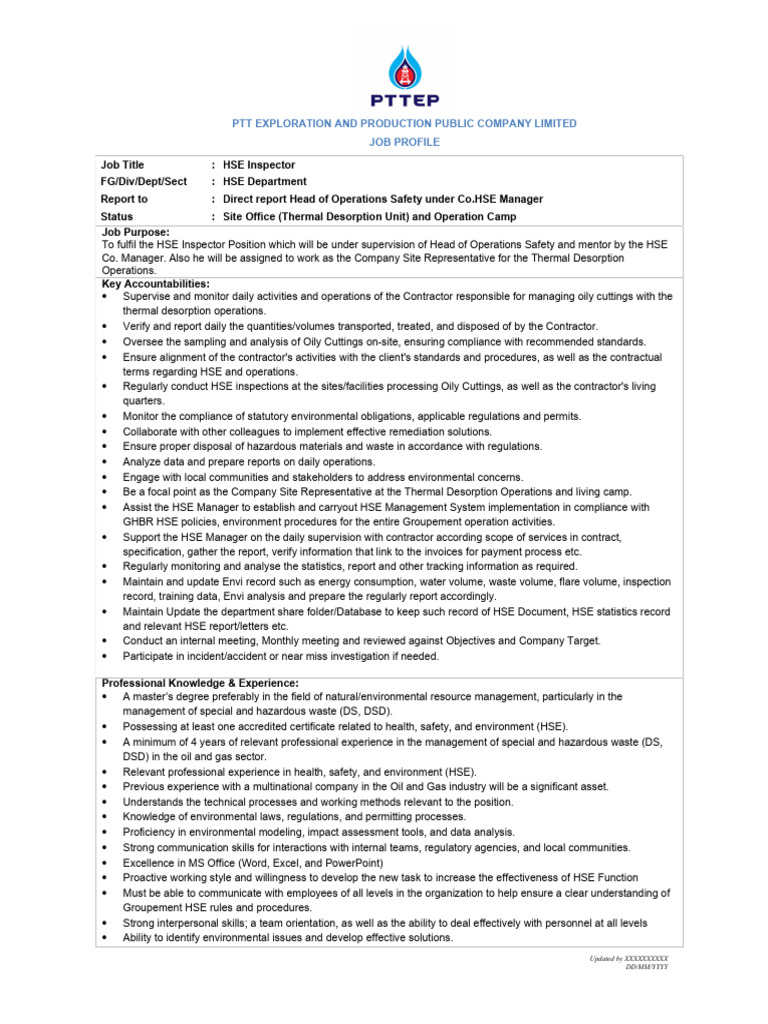 JD Hse Pttep-4 | PDF | Waste | Information