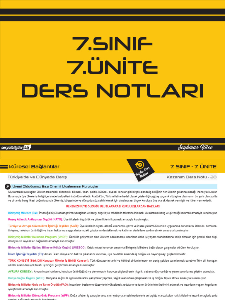 7.sınıf 7.ünite Ders Notu | PDF