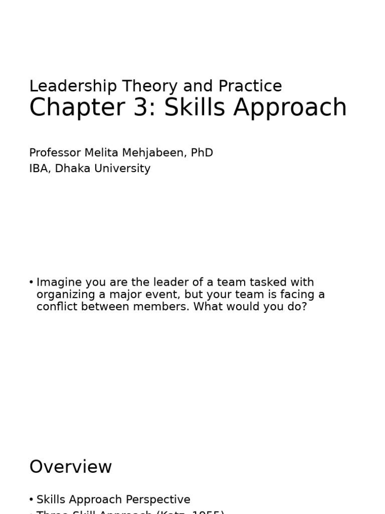 Chapter 3 (Skills Approach) | PDF | Leadership | Motivational