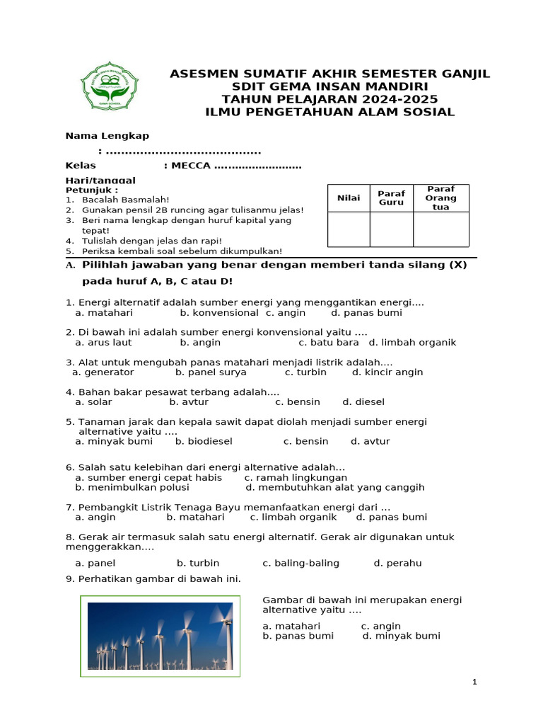 01. Layout Soal_IPAS_Grade 6 | PDF