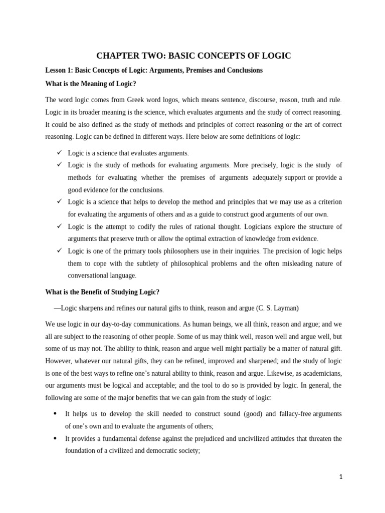 LoCT Ch-2 Handout - CHF | PDF | Argument | Logical Consequence