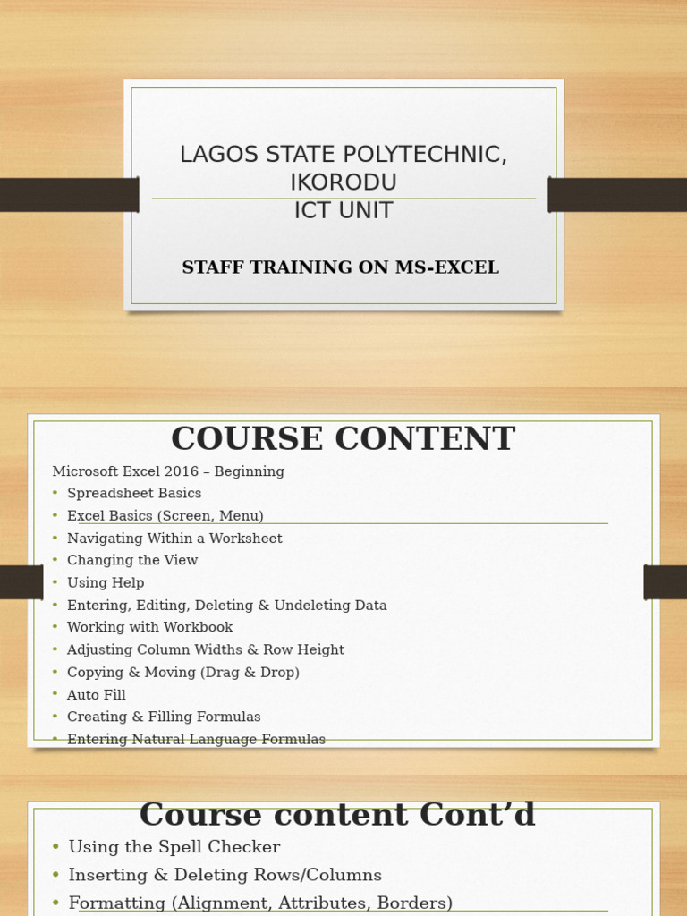 Excel training manual | PDF | Spreadsheet | Microsoft Excel