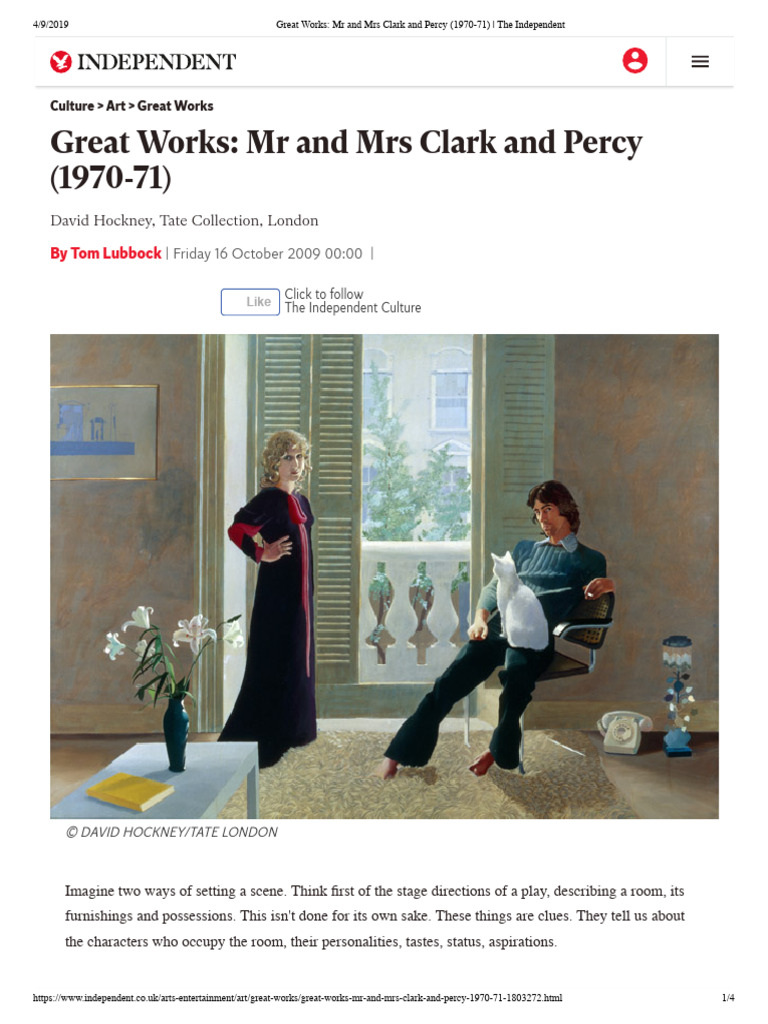 Hockney's Mr and Mrs Clark and Percy | PDF
