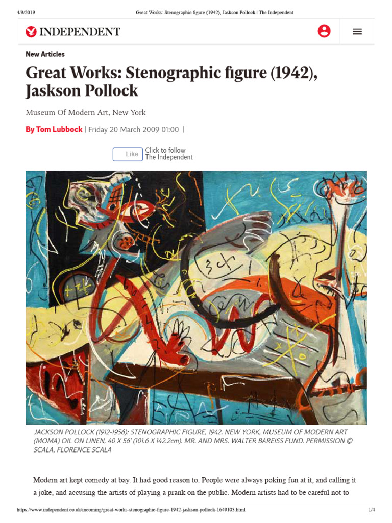 Jackson Pollock's Stenographic Figure Analysis | PDF | Paintings