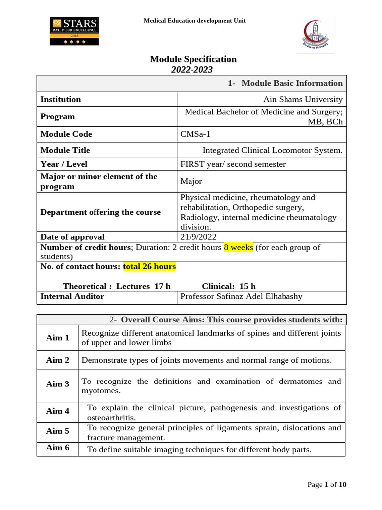 Integrated Clinical Locomotor System Module | PDF | Physical ...